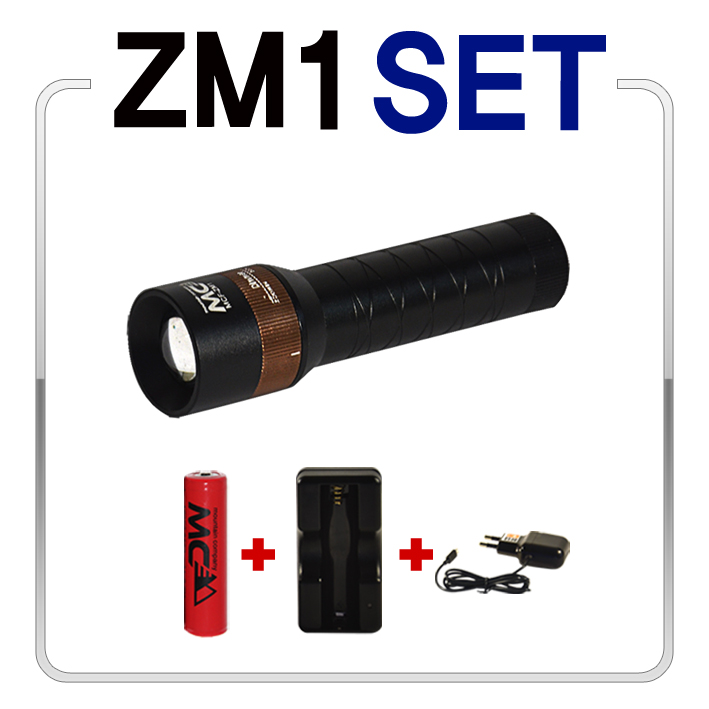 [마운틴컴퍼니]MCF-ZM1_(SET:본체+충전지+충전기+충전선)_240루멘_셋트구성