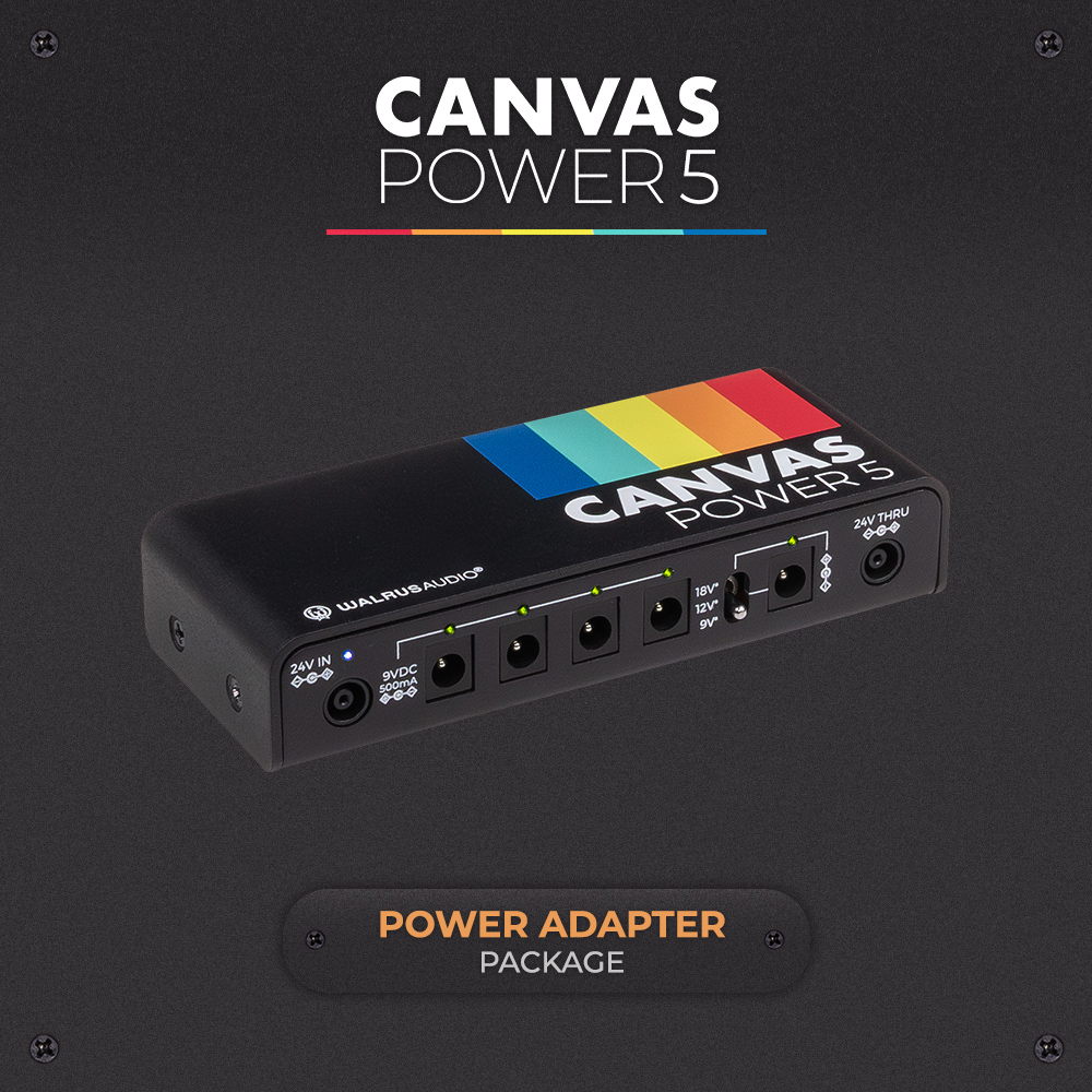 프리버드 | [[모던 페달보드를 위한 초소형, 모듈형 파워 서플라이] Walrus Audio - Canvas Power 5 / 전원 어댑터 패키지