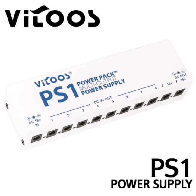 프리버드 | 슬림한 사이즈의 페달파워! 넉넉한 10구! VITOOS 파워서플라이 PS1 (Power Pack) VMP-PS1