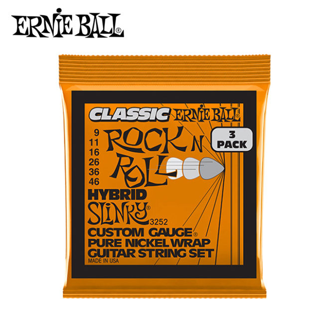 프리버드 | 합리적인 가격의 3팩! Ernie Ball 어니볼 일렉기타줄 Hybrid Slinky Classic Rock N ...